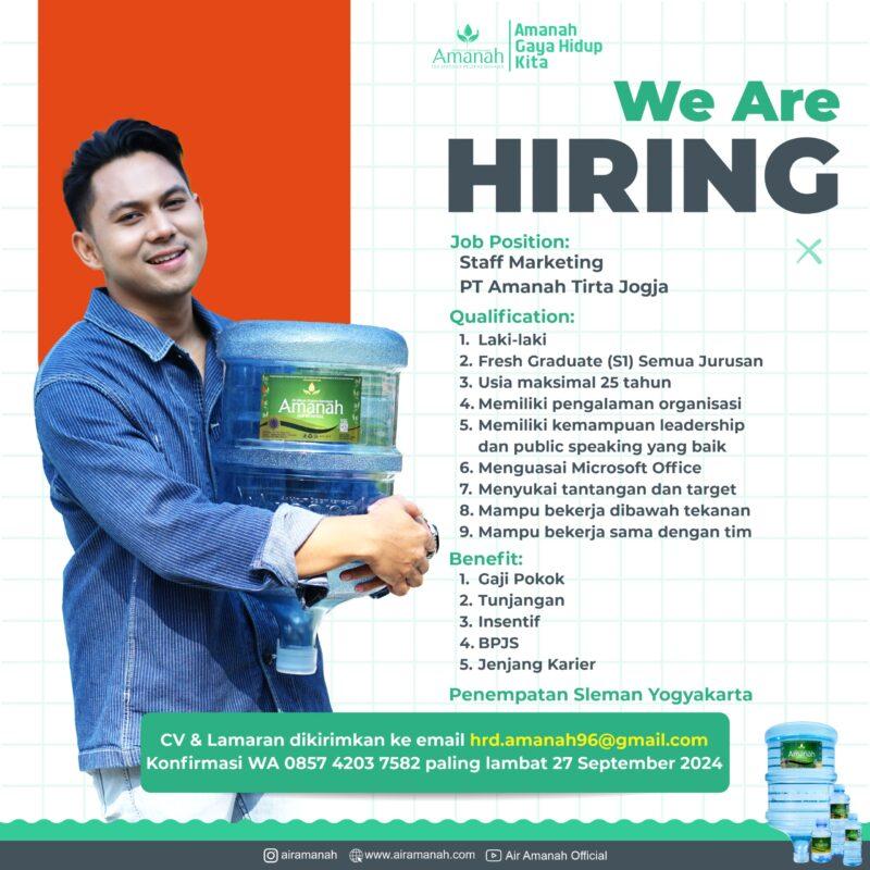 Lowongan Kerja Staff Marketing di PT. Amanah Tirta Jogja - LokerJogja.ID