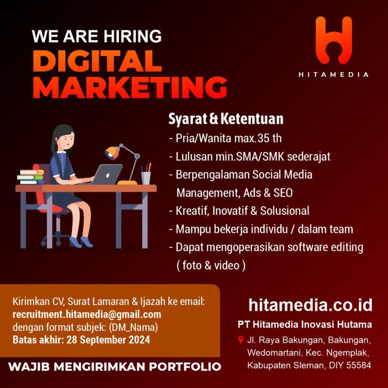 Lowongan Kerja Digital Marketing di PT. Hitamedia Inovasi Hutama - LokerJogja.ID