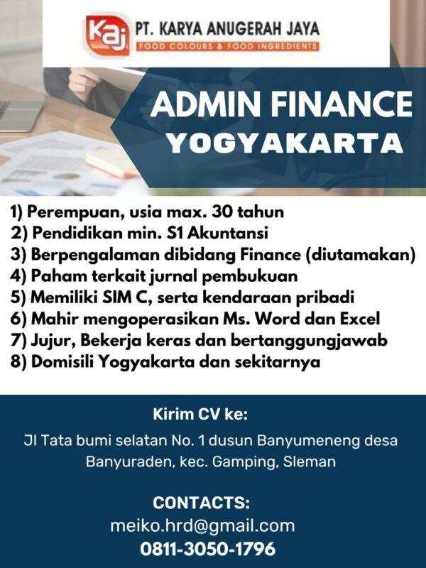 Lowongan Kerja Admin Finance - Sales Motoris Bantul & Kulon Progo ...