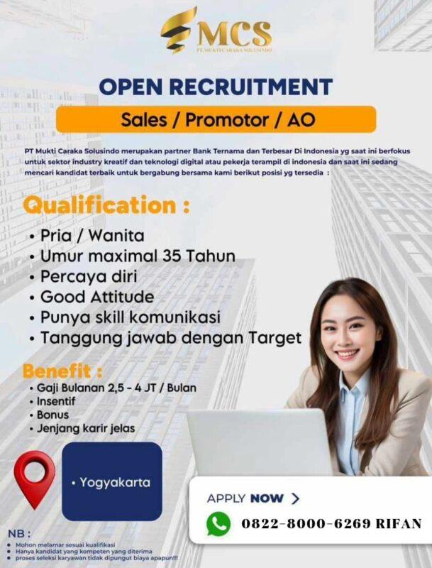 Lowongan Kerja Sales/Promotor/AO di PT. Mukti Caraka Solusindo - LokerJogja.ID