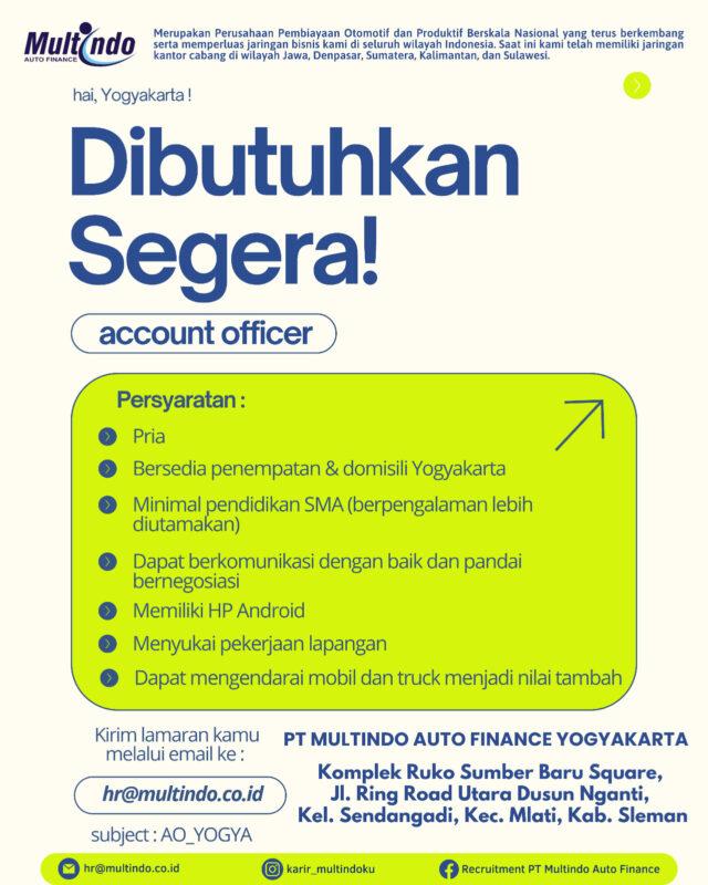 Lowongan Kerja Account Officer di PT. Multindo Auto Finance - LokerJogja.ID