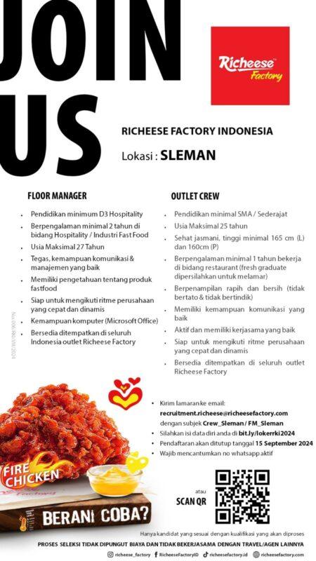 Lowongan Kerja Crew Outlet - Floor Manager di PT. Richeese Kuliner ...