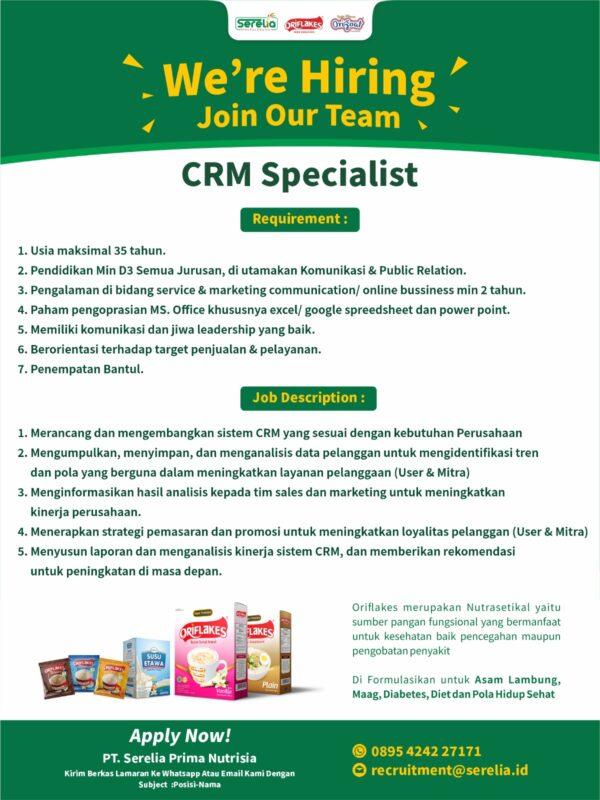 Lowongan Kerja CRM Specialist - Event & Branding - Sales Komunitas ...
