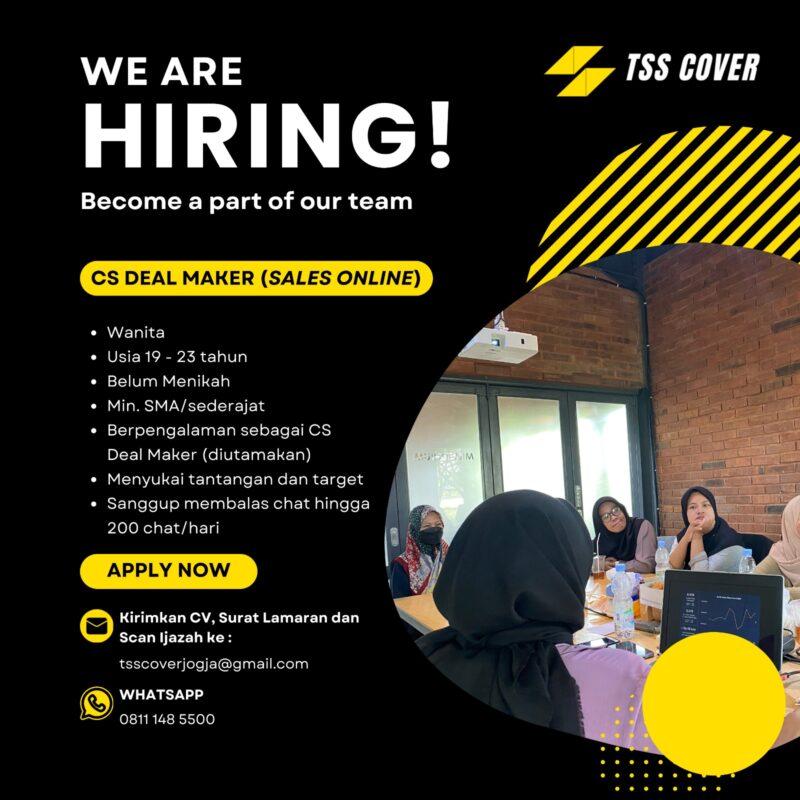 Lowongan Kerja CS Deal Maker (Sales Online) di TSS Cover Jogja - LokerJogja.ID