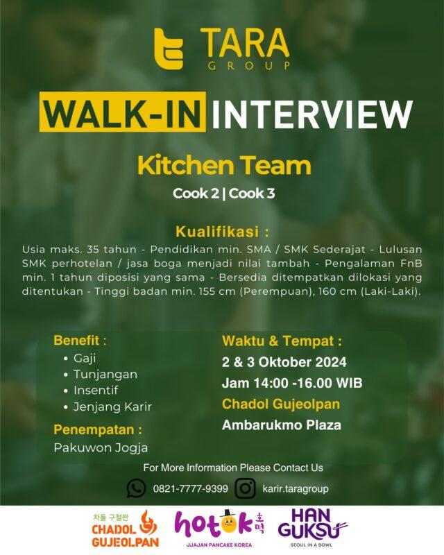 Lowongan Kerja Cook 2 - Cook 3 di Tara Group (Chadol Gujeolpan, Hotok ...