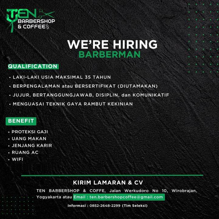 Lowongan Kerja Barberman di Ten Barbershop & Coffee - LokerJogja.ID