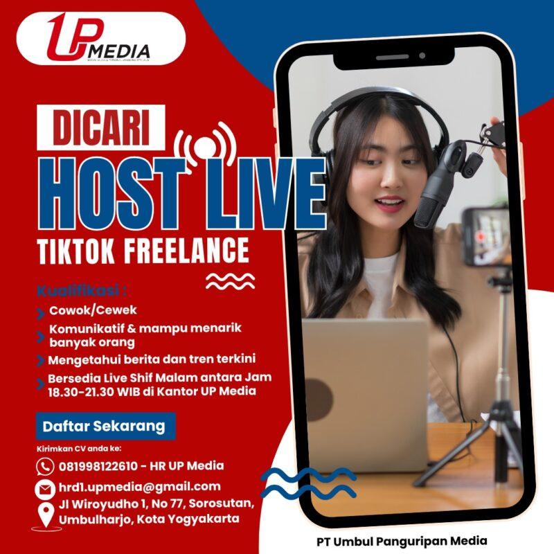 Lowongan Kerja Host Live Tiktok Freelance di Up Media - LokerJogja.ID