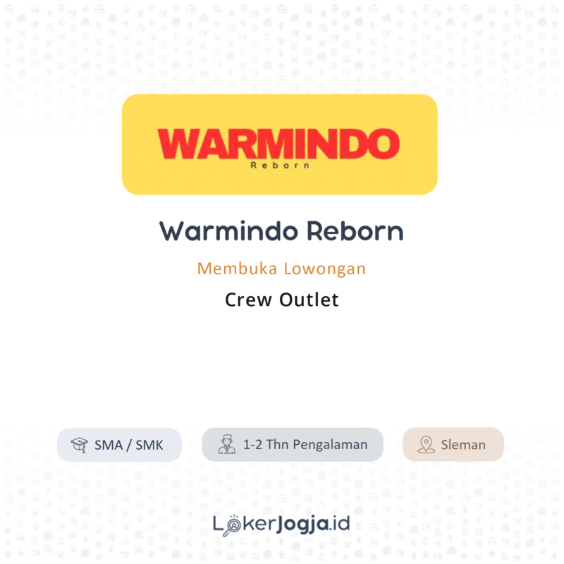 Lowongan Kerja Crew Outlet di Warmindo Reborn - LokerJogja.ID