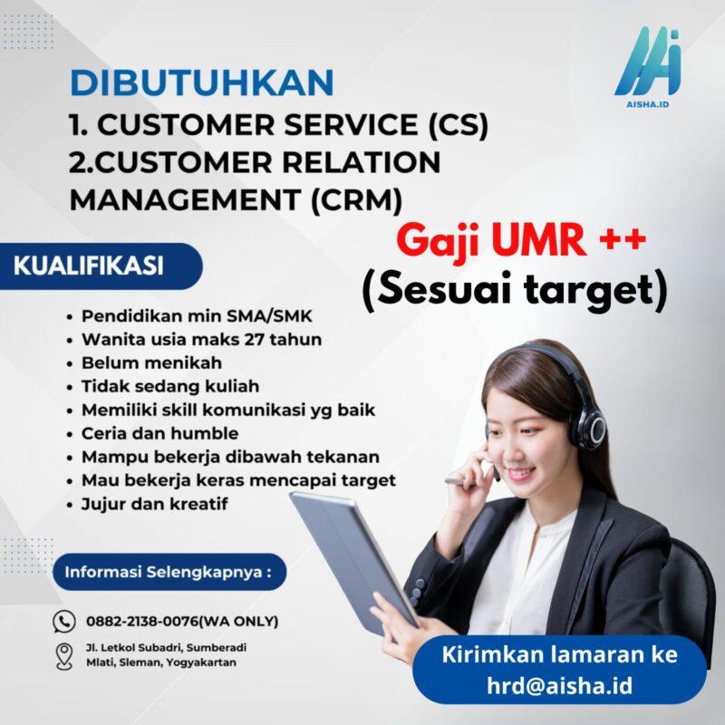 Lowongan Kerja Customer Service - Customer Relationship Management di Aisha.Id - LokerJogja.ID