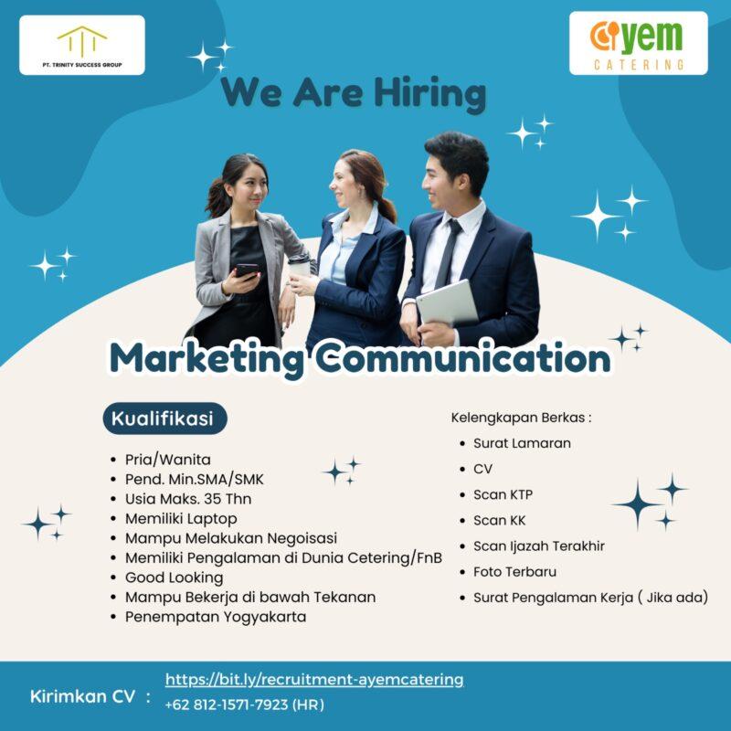 Lowongan Kerja Marketing Communication di Ayem Catering - LokerJogja.ID