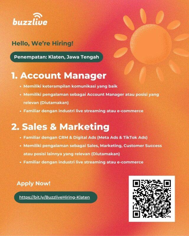 Lowongan Kerja Account Manager - ⁠Sales & Marketing di Buzzlive.co - LokerJogja.ID