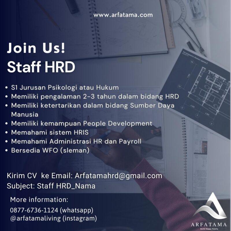 Lowongan Kerja Staff HRD di CV. Arfatama - LokerJogja.ID