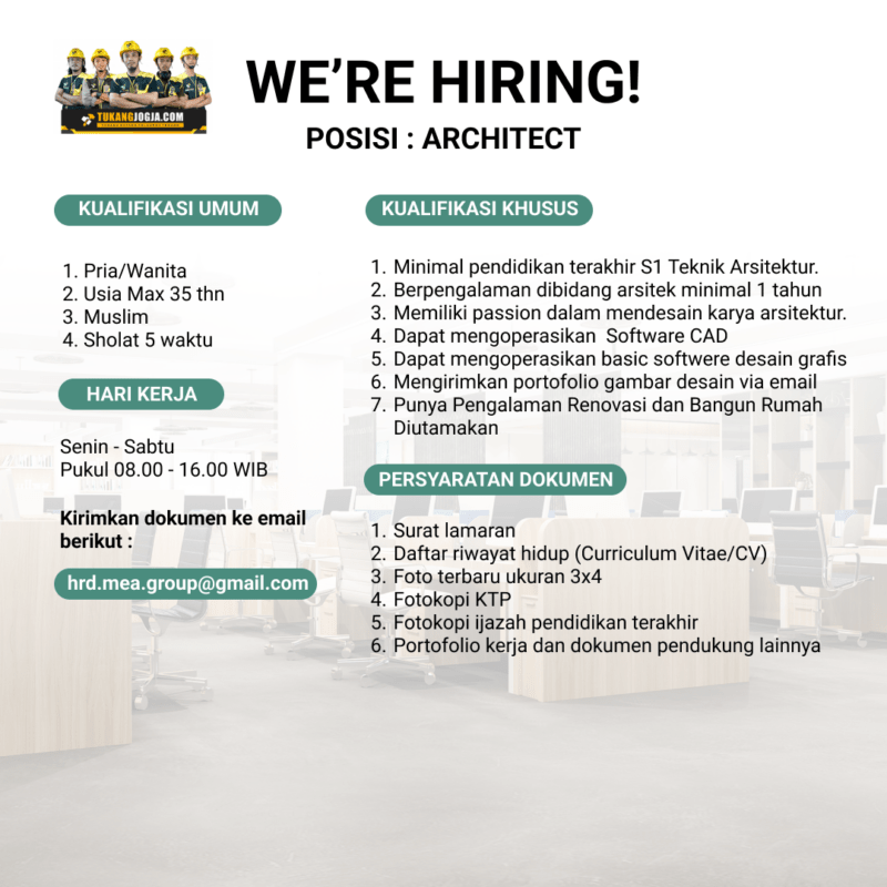 Lowongan Kerja Architect di CV. Mulia Arkonindo - LokerJogja.ID