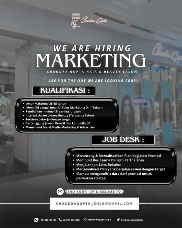 Lowongan Kerja Marketing di Chandra Gupta Salon - LokerJogja.ID