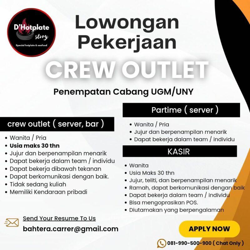Lowongan Kerja Crew Outlet di D'hotplate - LokerJogja.ID