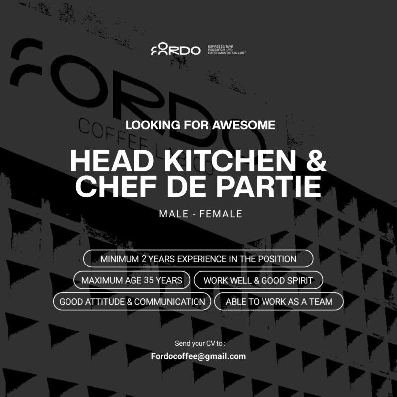 Lowongan Kerja Head Kitchen - Chef De Partie di Fordo Coffee ...
