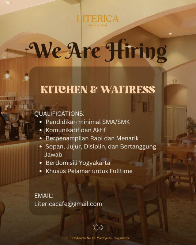 Lowongan Kerja Crew Kitchen - Waitress di Literica Cafe - LokerJogja.ID