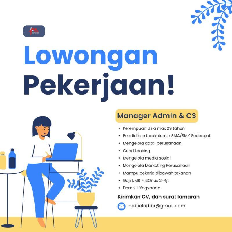 Lowongan Kerja Manager Admin & CS di Master Kost Management - LokerJogja.ID