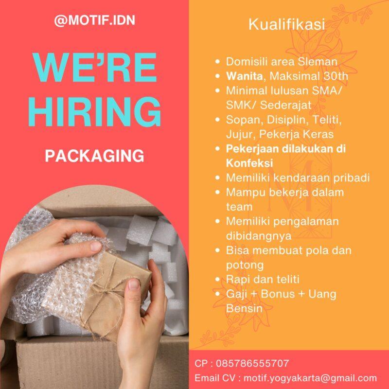 Lowongan Kerja Packaging - Penjahit - Social Media Specialist di Motif.idn - LokerJogja.ID