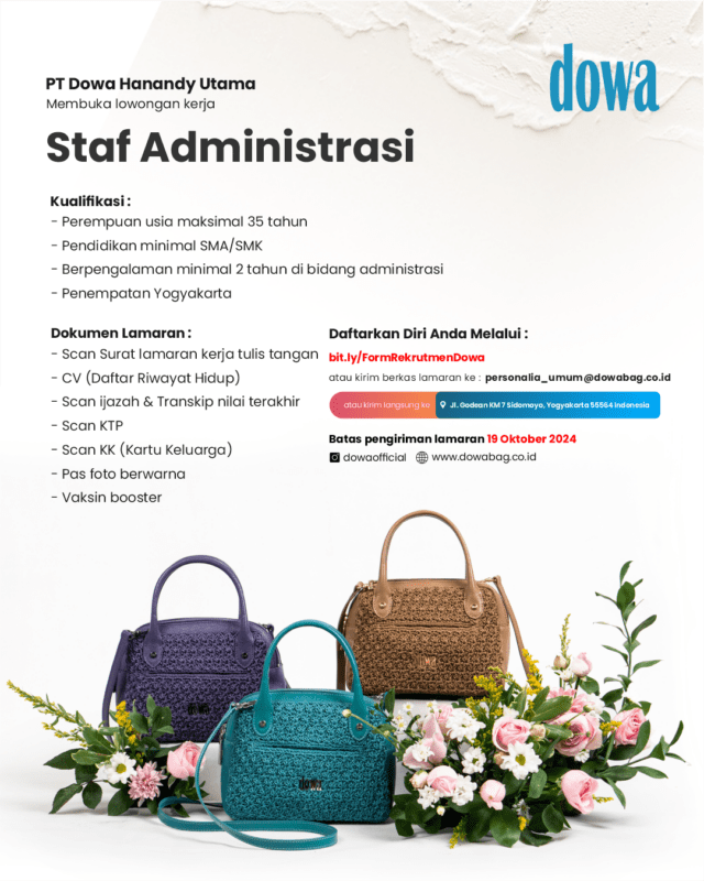 Lowongan Kerja Staf Administrasi - Staf Keuangan - Staf Penjualan - Staf Pelayanan Pelanggan ...