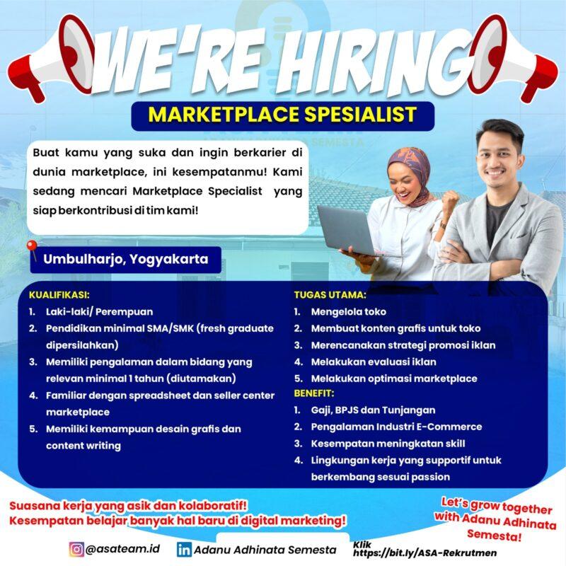 Lowongan Kerja Marketplace Specialist - Customer Service Marketplace di ...