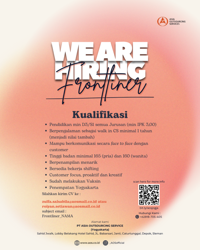 Lowongan Kerja Frontliner - Call Center - Sales Representative ...