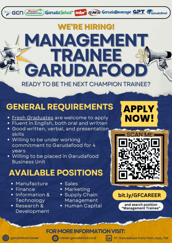 Lowongan Kerja Management Trainee di PT. Garudafood Putra Putri Jaya ...