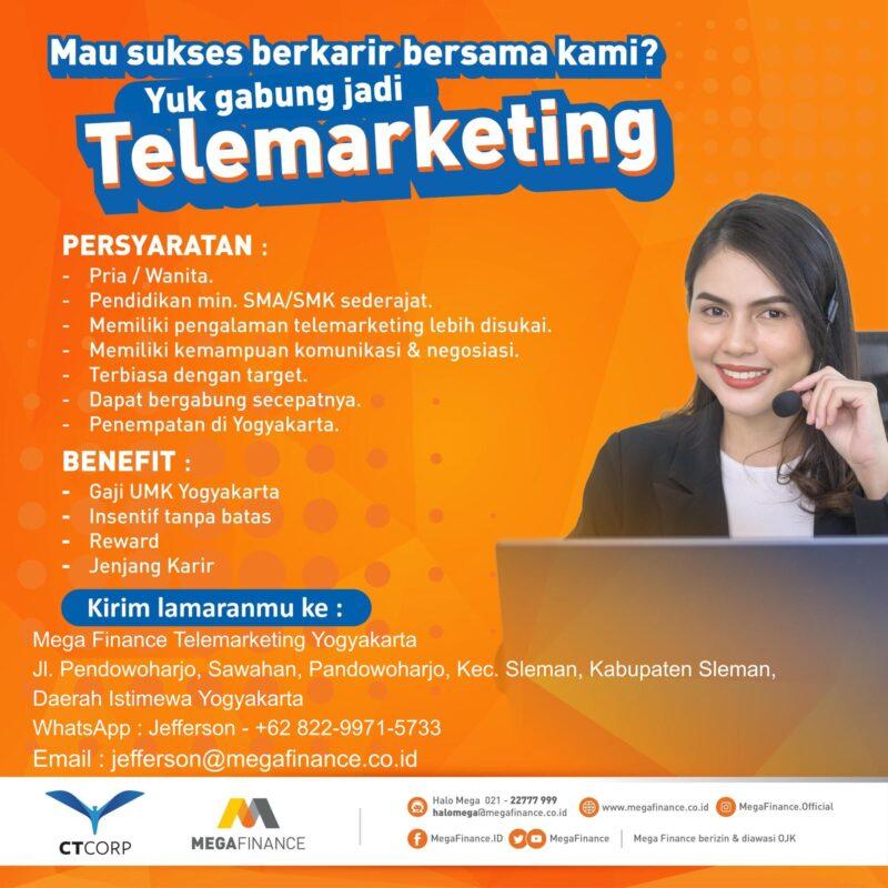 Lowongan Kerja Telesales Specialist di PT. Mega Finance - LokerJogja.ID Lowongan Kerja Telesales Specialist di PT. Mega Finance - LokerJogja.ID