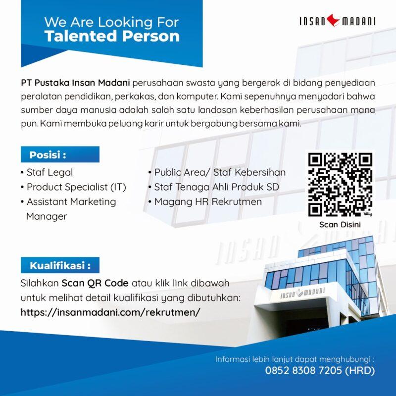 Lowongan Kerja Staf Legal - Product Specialist IT - Assistant Marketing Manager - Staf ...