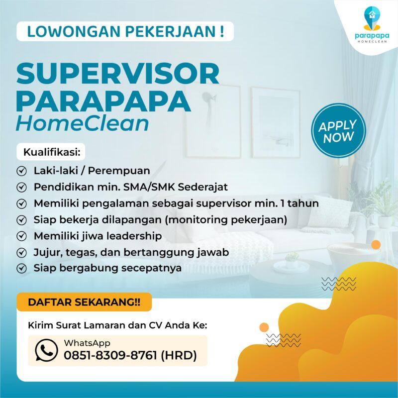 Lowongan Kerja Supervisor di Parapapa Homeclean - LokerJogja.ID