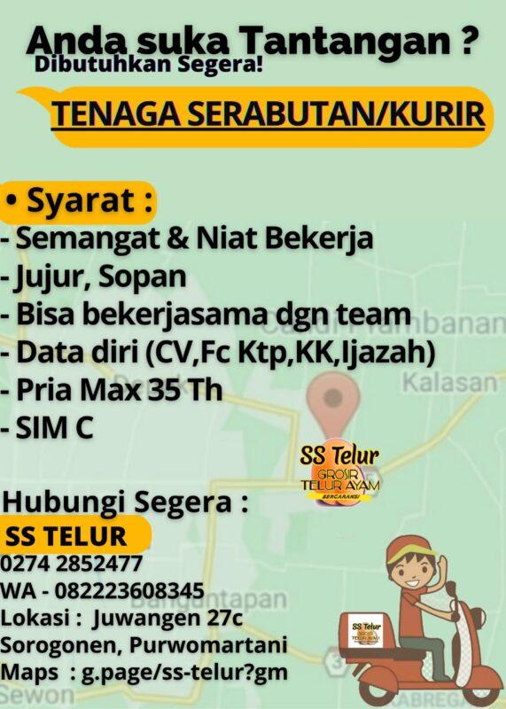 Lowongan Kerja Tenaga Serabutan / Kurir di SS Telur - LokerJogja.ID