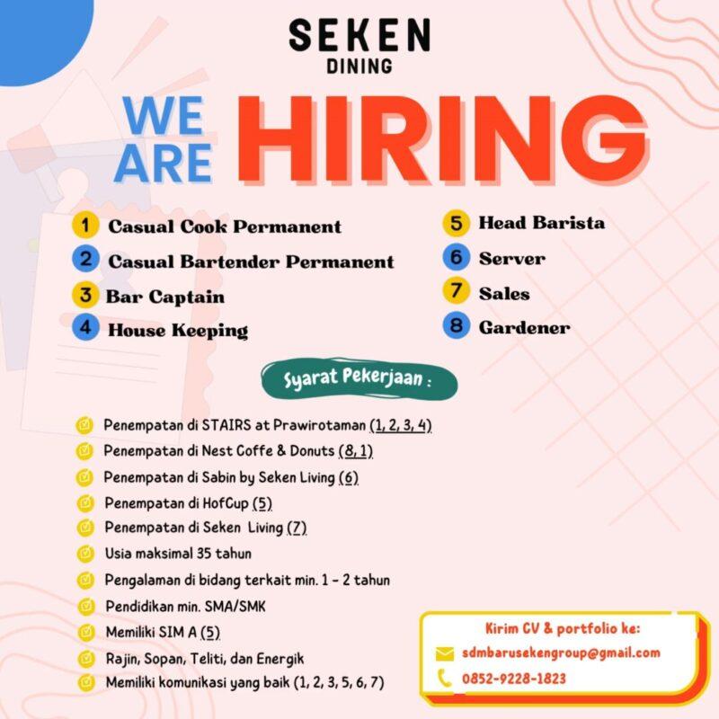 Lowongan Kerja Casual Cook Permanent - Casual Bartender - Captain ...
