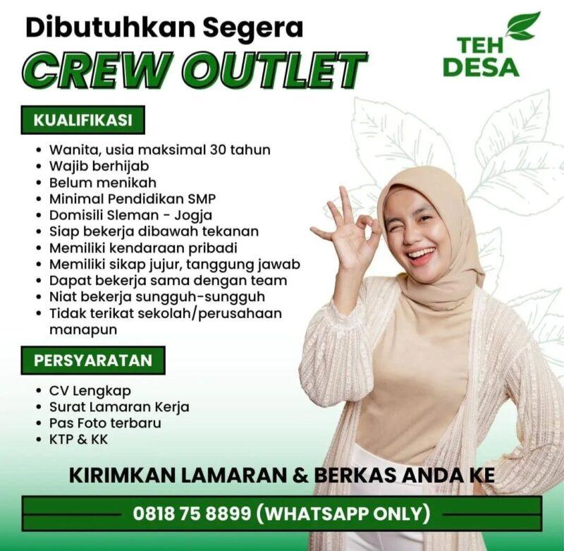Lowongan Kerja Crew Outlet di Teh Desa - LokerJogja.ID