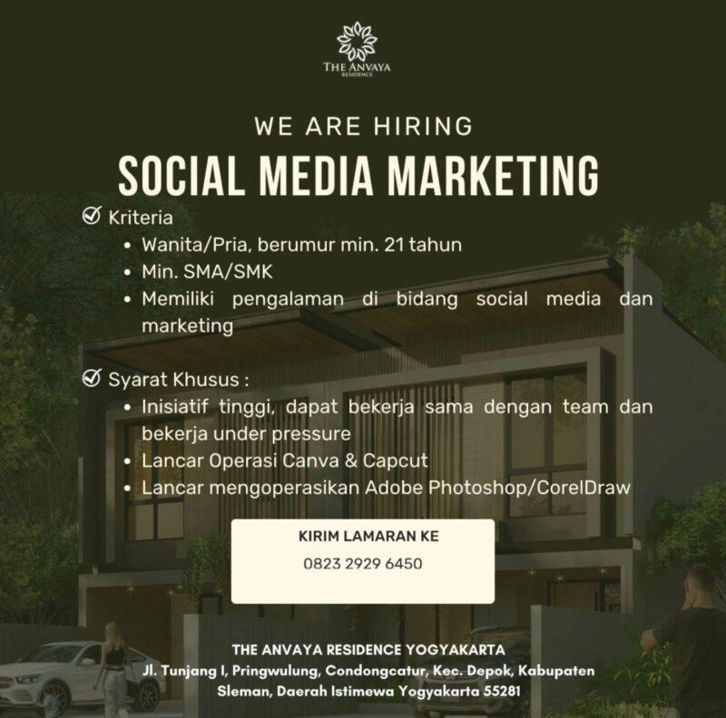 Lowongan Kerja Social Media Marketing di The Anvaya Residence Yogyakarta - LokerJogja.ID