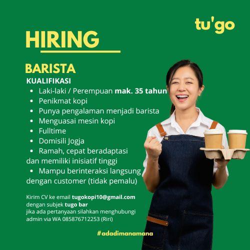 Lowongan Kerja Barista Bar - Barista Keliling di Tugo - LokerJogja.ID