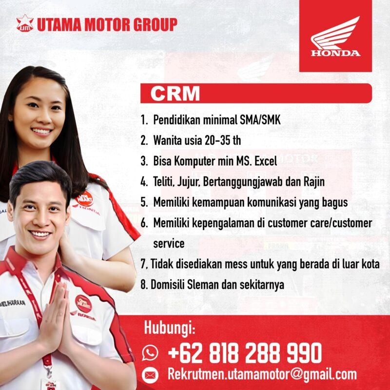Lowongan Kerja CRM - Frontdesk - Office Boy di Utama Motor Group - LokerJogja.ID