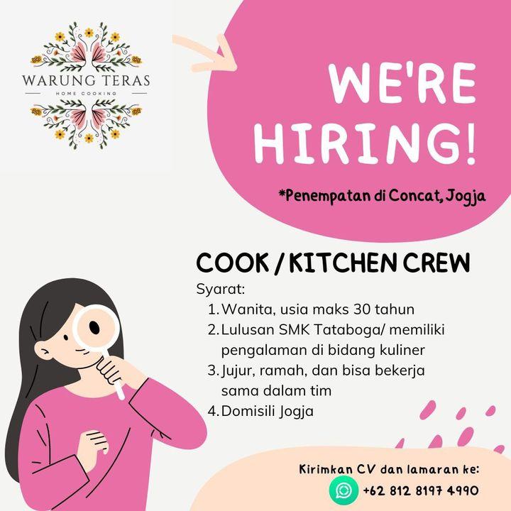 Lowongan Kerja Cook/Kitchen Crew di Warung Teras - LokerJogja.ID
