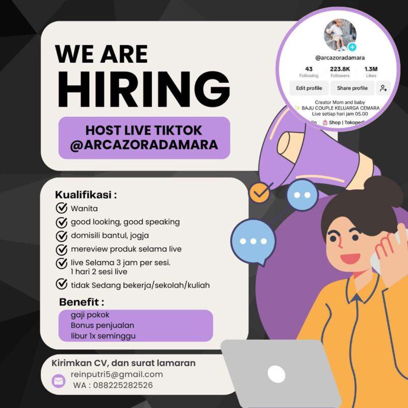 Lowongan Kerja Host Live Streaming di Arcazora Store - LokerJogja.ID