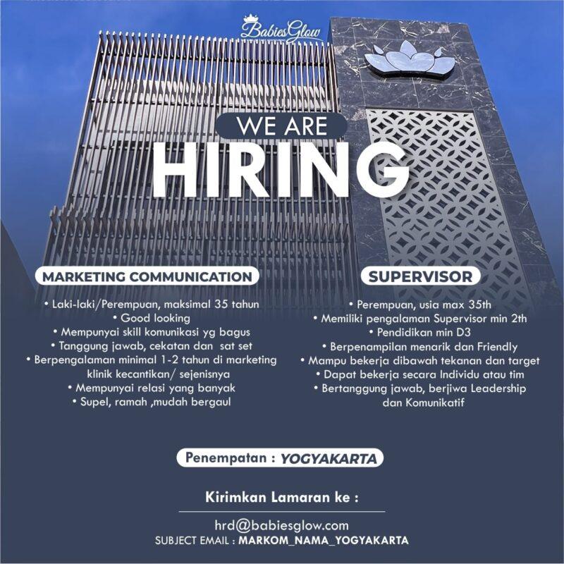 Lowongan Kerja Marketing Communication - Supervisor di Babies Glow - LokerJogja.ID