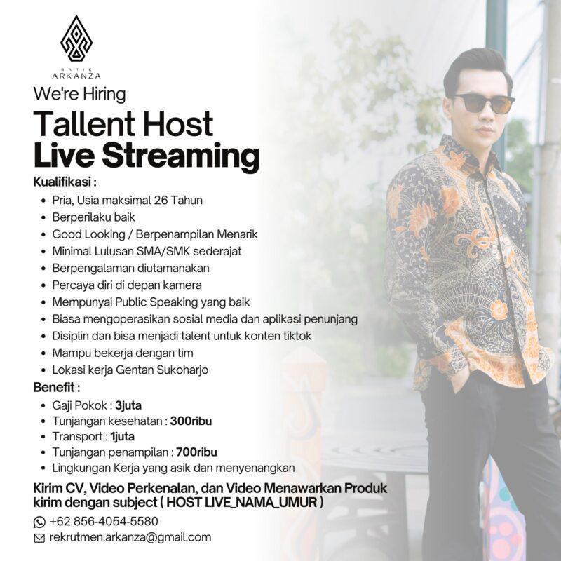 Lowongan Kerja Talent Host Live Streaming di Batik Arkanza - LokerJogja.ID