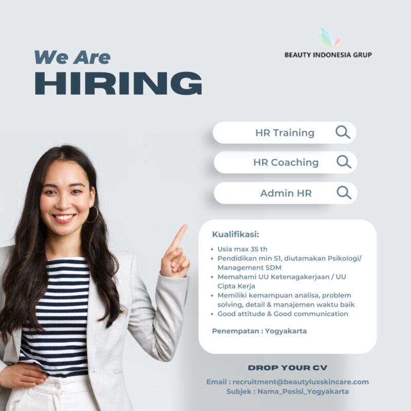 Lowongan Kerja HR Training - HR Coaching - Admin HR di Beauty Indonesia Group - LokerJogja.ID