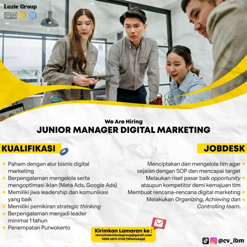 Lowongan Kerja Junior Manager Digital Marketing - Supervisor Digital Marketing di CV. Luzie ...