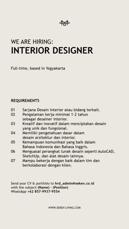 Lowongan Kerja Interior Designer di CV. Seken - LokerJogja.ID
