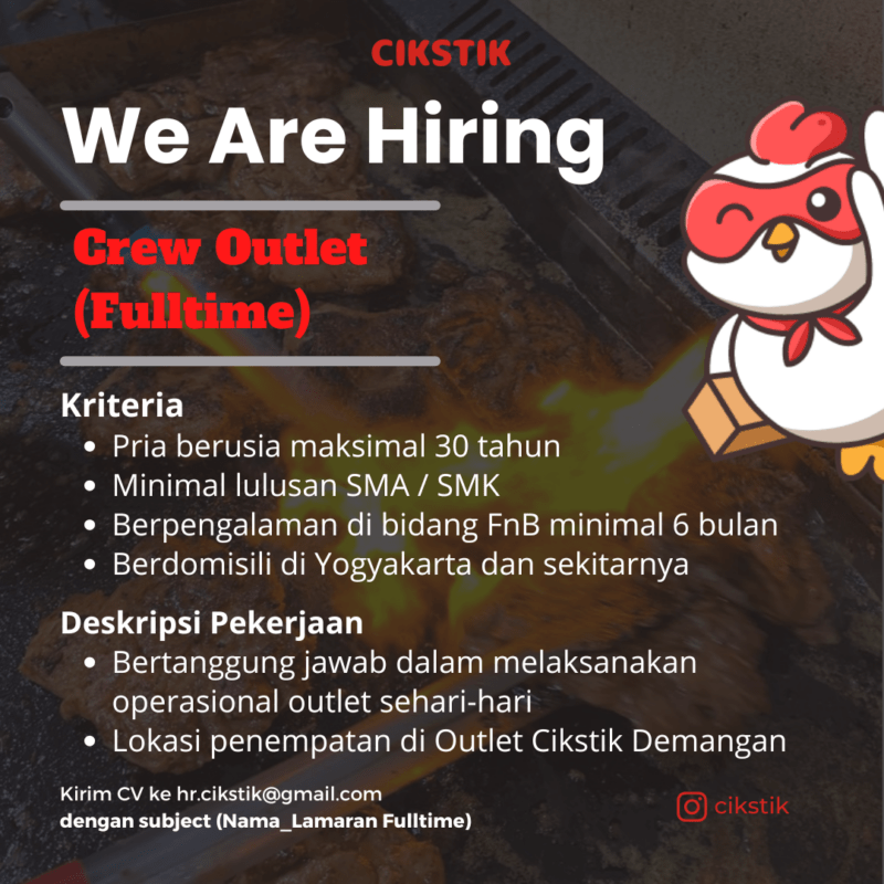 Lowongan Kerja Crew Outlet Full/Part Time di Cikstik - LokerJogja.ID