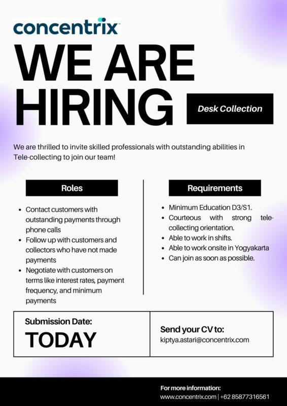 Lowongan Kerja Desk Collections di PT. Concentrix Services Indonesia ...