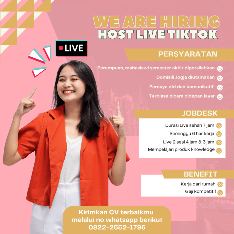 Lowongan Kerja Host Live Tiktok di Dosifa - LokerJogja.ID