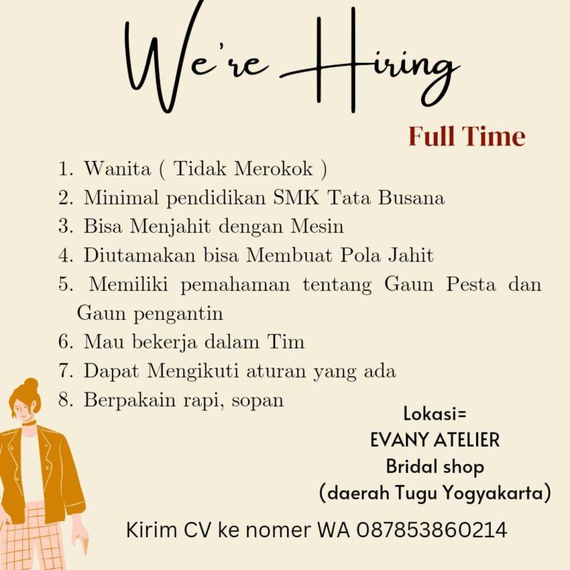 Lowongan Kerja Penjahit di Evany Atelier - LokerJogja.ID