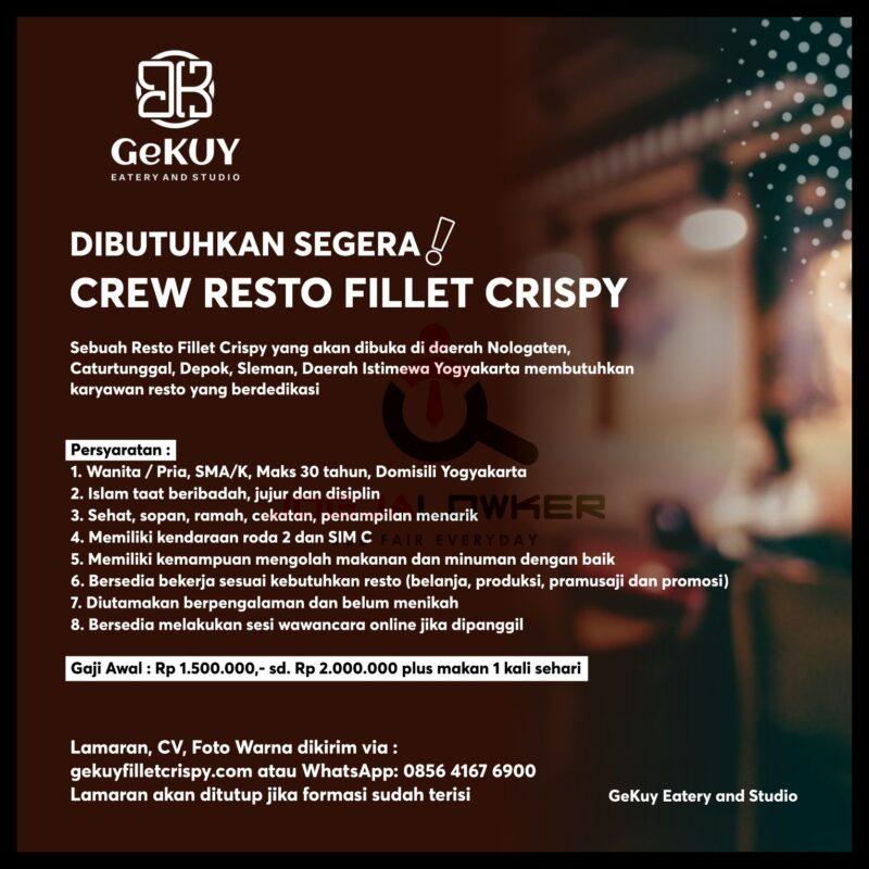 Lowongan Kerja Crew Resto di Gekuy Eatery and Studio - LokerJogja.ID