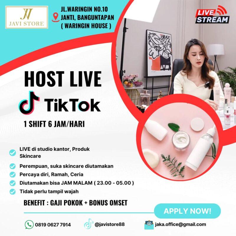 Lowongan Kerja Host Live Tiktok di Javi Store - LokerJogja.ID