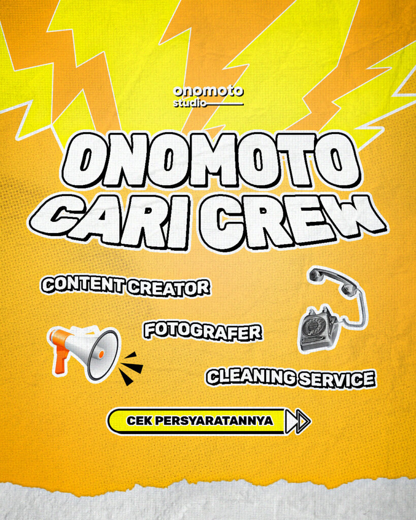 Lowongan Kerja Fotografer - Content Creator - Cleaning Servis di Onomoto Studio - LokerJogja.ID